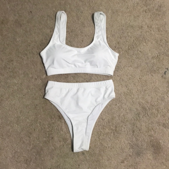 Swim | White High Waisted Bathing Suit | Poshmark